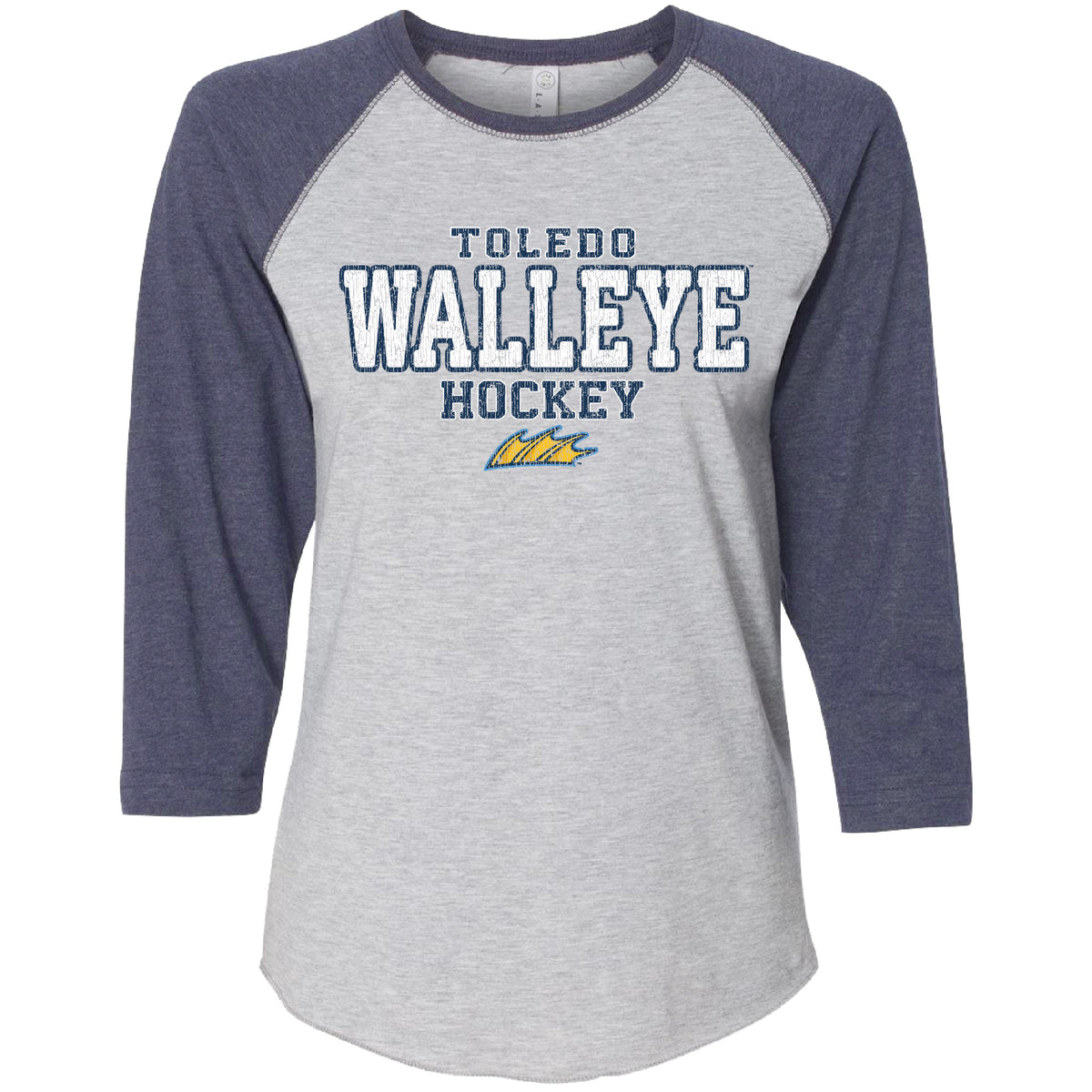 Toledo Walleye Sliced Ladies 3/4 Sleeve T-shirt – The Swamp Shop